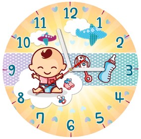 Gario Dětské hodiny Miminko na obláčku Rozměry: 30 x 30 cm