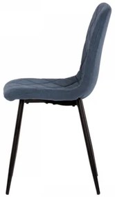 Jídelní židle modrá látka nohy černý kov CT-283 BLUE2