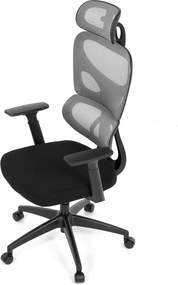 Ergonomická kancelářská židle LEXON - šedá síťovina