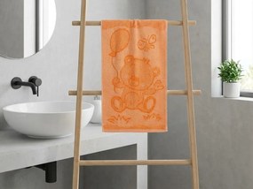 Dětský ručník BEBÉ medvídek oranžový 30x50 cm