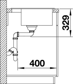 Blanco Legra 6, silgranitový dřez 585x500x190 mm, 1-komorový, černá, 526084