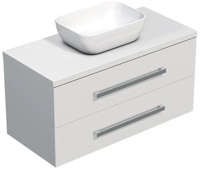 Koupelnová skříňka s krycí deskou Naturel Cube Way 100x53x46 cm bílá lesk CUBE461003BISAT45