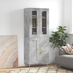 Skříň highboard betonově šedá 69,5x34x180 cm kompozitní dřevo - Default Title