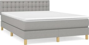 Box spring postel s matrací světle šedá 140 x 200 cm textil 3140937