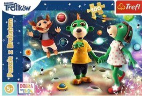 Trefl - Puzzle - Třpytivé puzzle Treflíci: Mezi hvězdami / 100 dílků /