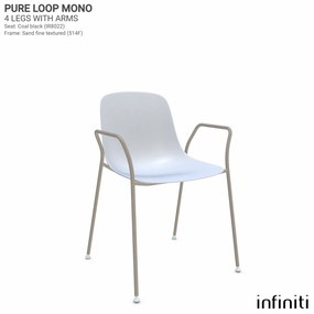 Židle Pure Loop Mono s opěradly Barva kovové konstrukce: Sand 514F, Barva sedáku a opěradla z recyklovaného plastu: white IS020