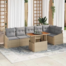 Sada zahradních pohovek 7 ks Beige a šedá 3349846