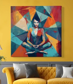 Obraz na plátně - Meditace, abstrakce, žena, ticho v bouři FeelHappy.cz Velikost obrazu: 100 x 100 cm