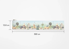 Dětská samolepící bordura na zeď Lesní Jízda | 5 m x 13.8 cm | DWBD8493
