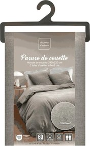 Šedé 3dílné bavlněné povlečení na dvoulůžko/prodloužené 240x220 cm Meline – douceur d'intérieur