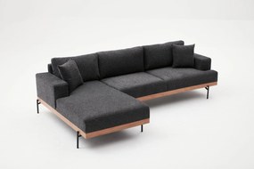 Hanah Home Rohová pohovka LIVA tmavě šedá levá 287 cm 825BLC2813
