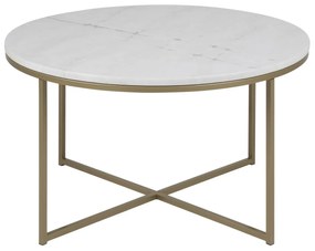 Kulatý konferenční stolek Bílý mramor MARIE 80cm