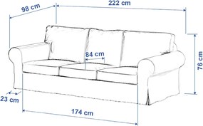 Potah na pohovku IKEA  Ektorp 3-místná, rozkládací STARÝ MODEL PIXBO barva béžová látka lesklé, sametová