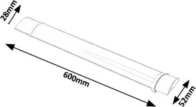 Rabalux Bílé LED svítidlo pod kuchyňskou linku Drop Light 60cm 20W IP65 1454