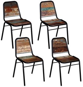 Jídelní židle 4 ks masivní recyklované dřevo 274706