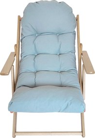 HOMCOM Skládací a polohovací dřevěná relaxační židle s tlustým polstrovaným polštářem - 71 x 89 x 96 cm, šedá | Aosom