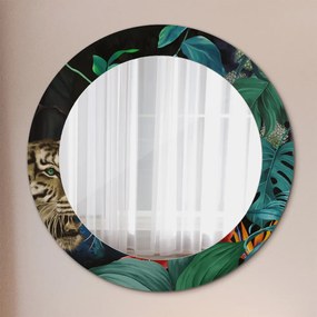 Kulaté dekorativní zrcadlo na zeď Les v džungli fi 60 cm