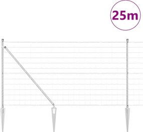 Venkovní euro plot s hroty 25 x 1 m Pozinkovaná ocel Stříbrná 3350776