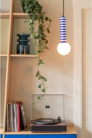 Modré kovové závěsné svítidlo ø 12 cm Rayado Retro – Leitmotiv