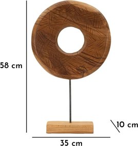Dřevěná dekorace Dorat 58 cm hnědá