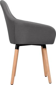 Jídelní židle 2 ks tmavě šedé textil 283460