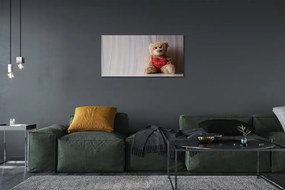 Obrazy na plátně srdce medvídek 120x60 cm