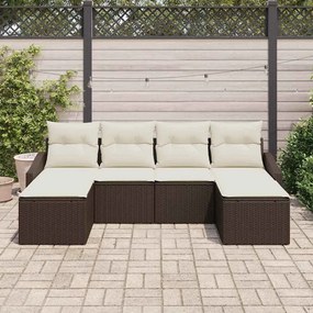 Set pohovek 6 ks Hnědá polyratan 3346828