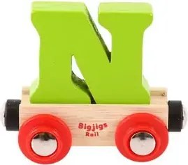 Bigjigs Rail Vagónek dřevěné vláčkodráhy - Písmeno N / od 3 let