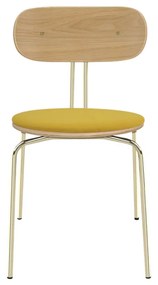 Židle Curious Barva nohou:: měděná, Barva podsedáku:: žlutá