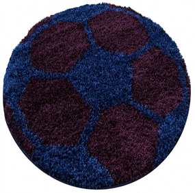 Ayyildiz, Dětský kusový koberec Fun 6001 navy, 120x120 (průměr) kruh, modrá, dětský pokoj