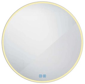 Nimco - Zrcadlo s LED osvětlením, průměr 100 cm, dotykový senzor, hliník ZP 26004RVX