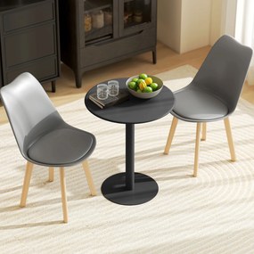 HOMCOM Jídelní stůl, Kulatý stůl pro 2 osoby, Moderní jídelní stůl do obývacího pokoje a zahrady, Ocel, Ø60 x 72 cm, Černý