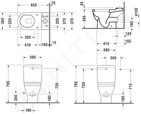 DURAVIT - Starck 3 WC kombi mísa, zadní odpad, s HygieneGlaze, alpská bílá (0126092000)