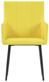 Jídelní židle s područkami 2 ks žluté textil - Default Title