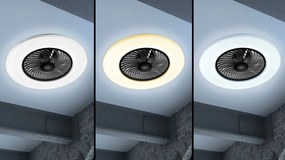 Toolight Toolight, LED stropní svítidlo s ventilátorem APP1552-C, černá-bílá, OSW-05181