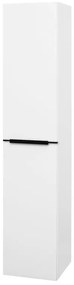 Mereo Mailo, koupelnová skříňka vysoká 170 cm, bílá, mat, černé madlo CN544LPB