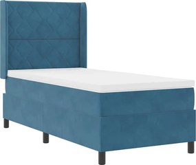Postel s boxspringem s čelo Modrá 90 x 190 cm samet 3342042