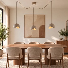 Designová závěsná lampa béžová s opálovým sklem 3-světlo - Tulip