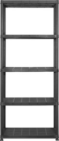 Úložný regál 5patrový černý 284 x 38 x 170 cm plast 3059860