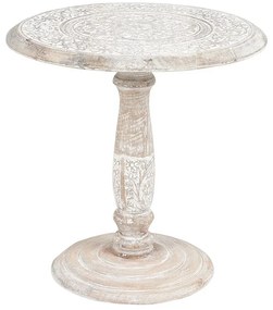 Odkládací stolek z mangového dřeva krémový bílý JAMBIA Beliani