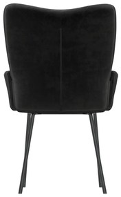 Jídelní židle 2 ks černé samet,  344804