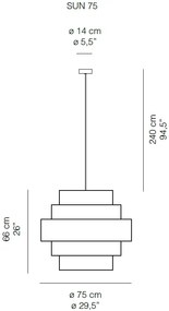 Quadrifoglio Group K05SPE0P01-008 Sun, designové svítidlo z červeného textilu, 3x10W LED E27, průměr 75cm