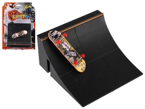 Skateboard prstový šroubovací s rampou plast mix druhů na kartě 20x29x7cm