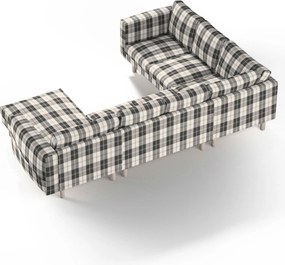 Potah na pohovku IKEA Norsborg rohová, 5-místná se šezlongem barva černá látka pletený vzor, vzorované