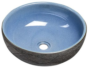 Sapho PRIORI keramické umyvadlo na desku, Ø 41 cm, modrá/šedá - PI020