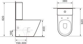Erga Tina, WC kombi mísa 620x365x820 mm, Tornado 2.0 + toaletní sedátko, bílá lesklá, ERG-V03-TINA-TO2-WH