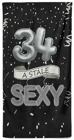 Osuška Stále sexy – černá (věk: 34, Velikost osušky: 70x140cm)
