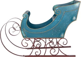 Veliké modré kovové sáně Christmas Sleigh - 137*50*98 cm