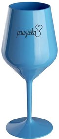 PAUZIČKA - modrá nerozbitná sklenice na víno 470 ml