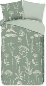 Šalvějově zelené flanelové povlečení na jednolůžko/prodloužené 140x220 cm Herbs – Good Morning